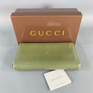 Gucci | Accessories | Gucci Green Leather Zip Wallet | Poshmark